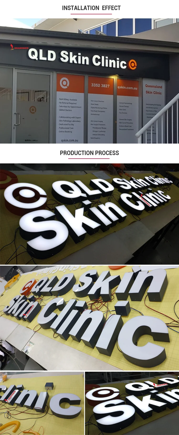 Custom Skin Clinic Sign Board - LED & Acrylic Designs