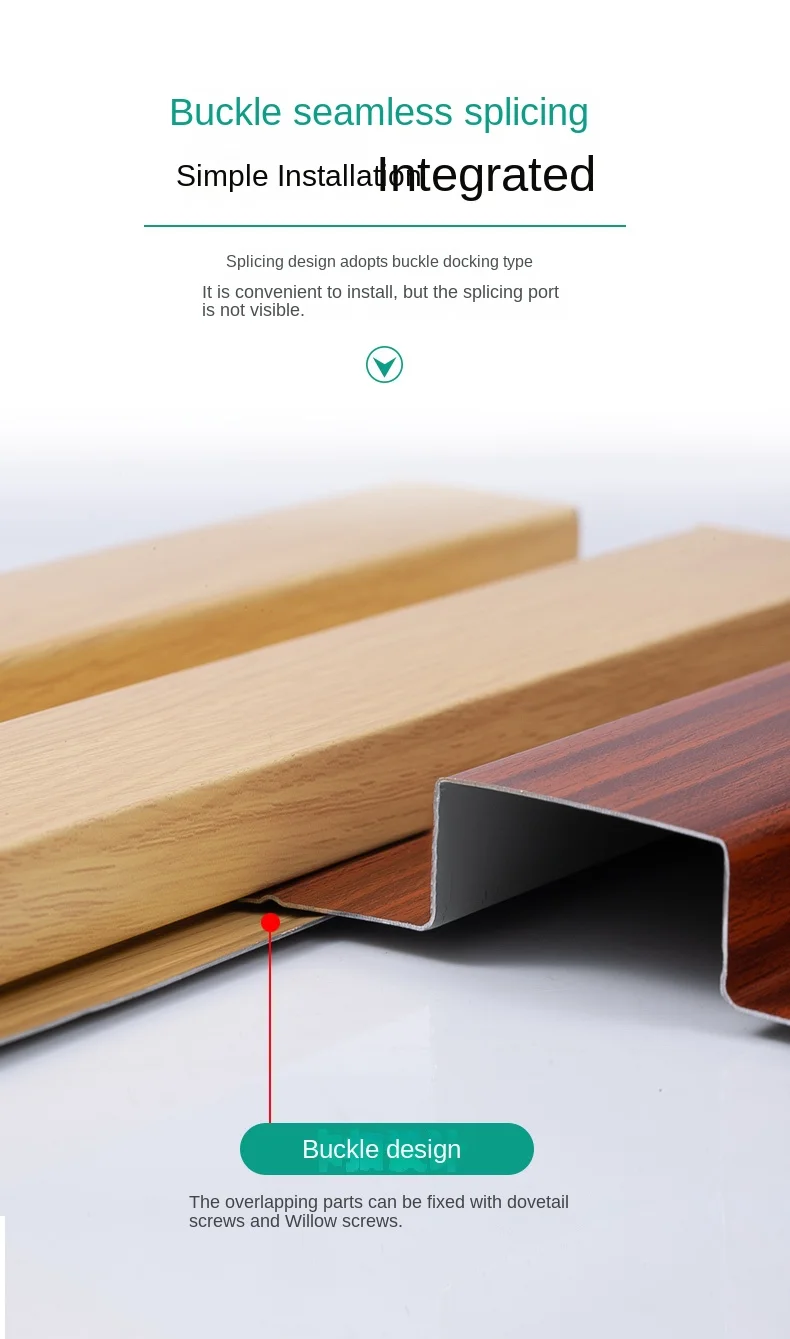 Aluminium Timber Look Fired-Rated Panel Cladding Siding