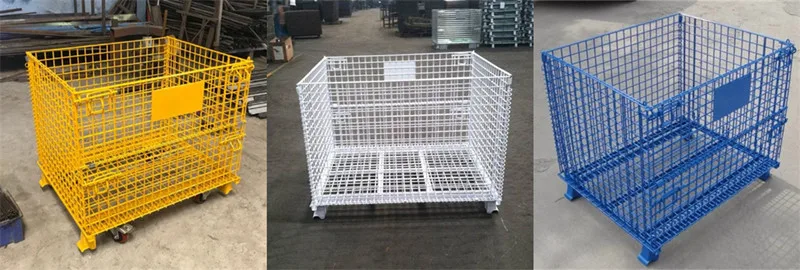Customized Collapsible Stacking Wire Mesh Container Cage Mesh Wire Mesh ...