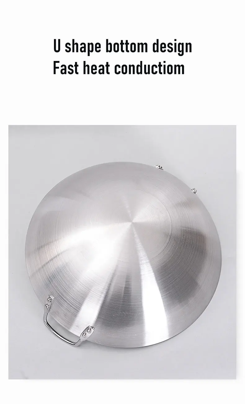 Commercial Large Wok Stainless Steel - Durable & Versatile