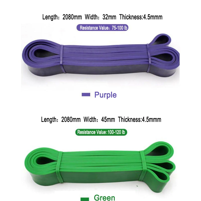 Long Home Gym Workout Exercise Bands Set TPE Rubber Latex Expander ...