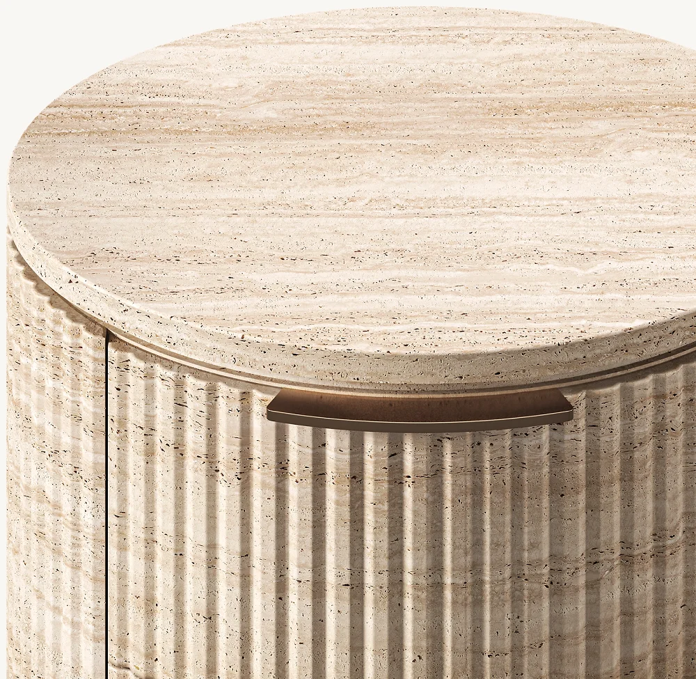 Modern Design Travertine Nightstand - Luxury Bedroom Furniture for ...