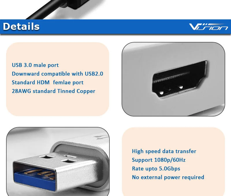 Usb 3.0 To 4k Hdml External Multi Monitor Graphics Adapter - Buy Usb 3. ...