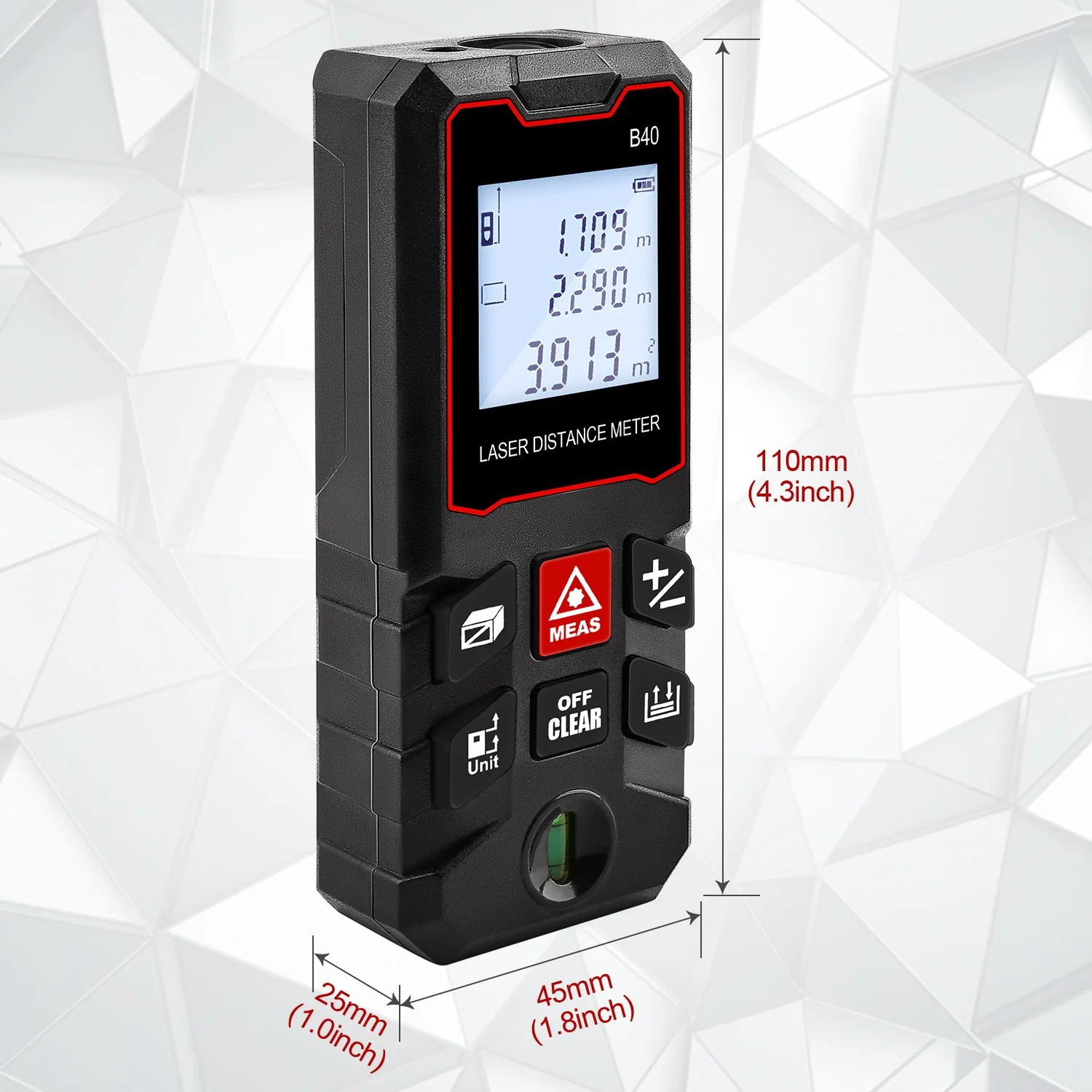 Goxawee Digital Laser Measure W/ Digital Angle,Electronic Level Control ...