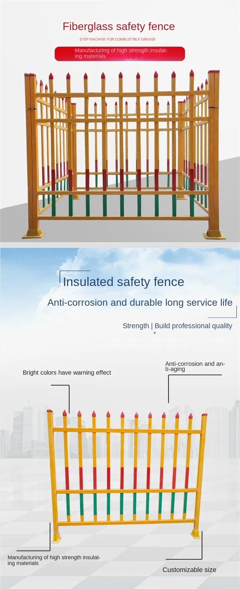 Customized Fiberglass Fence With Strong Corrosion Resistance Frp ...