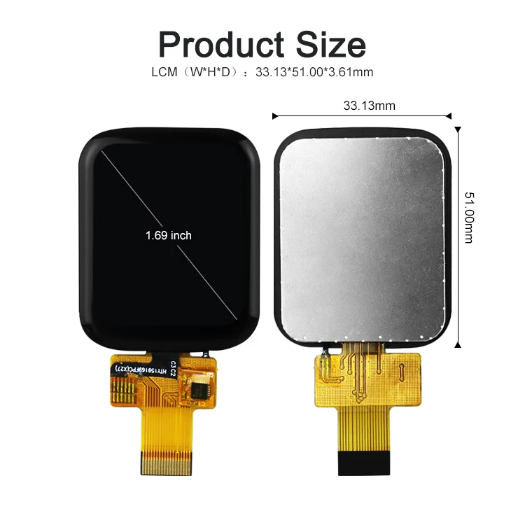 Polcd 1.69" Square Tft Color Lcd Module 240x280 Ips Screen Full View ...