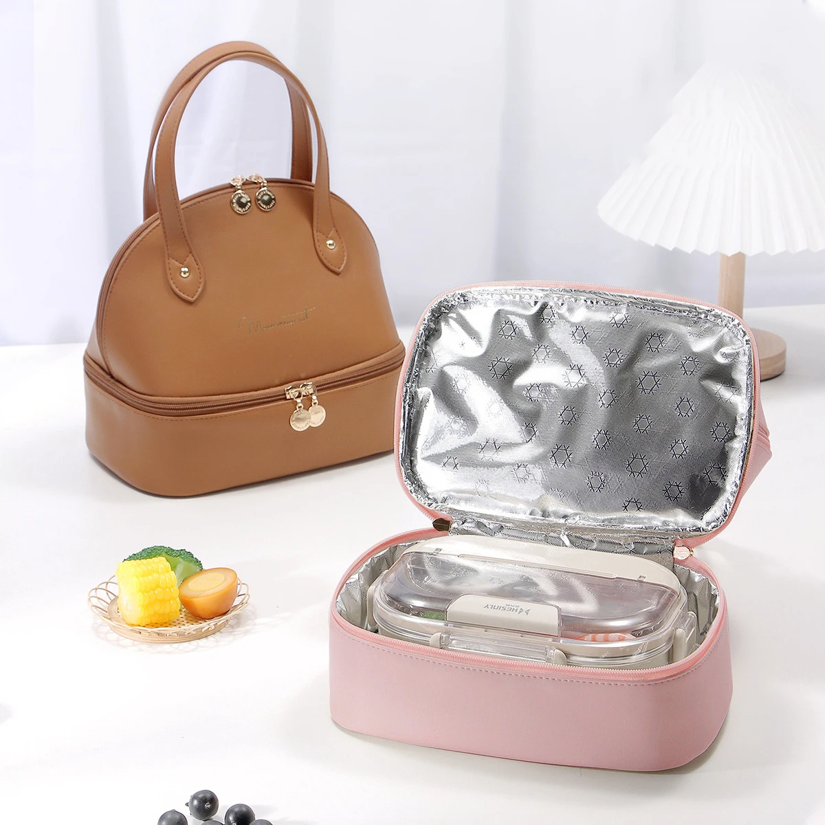Lunch Bag For Women Insulated Lunch Bag Pu Leather Small Lunch Bag For ...