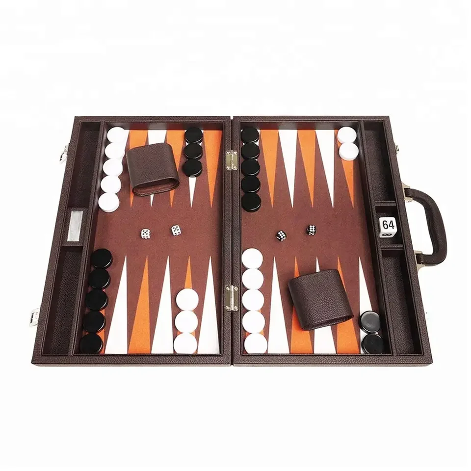 Eco-leather Backgammon Chess Table Leather Play Chess Games Set - Buy ...