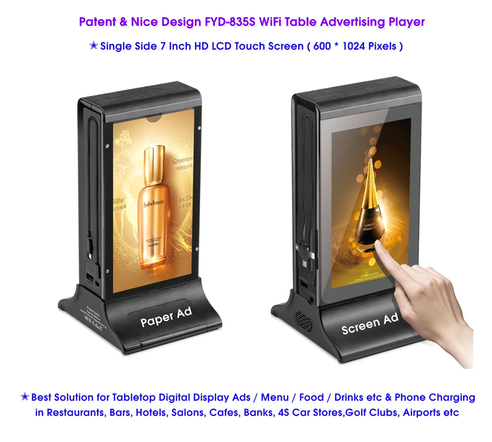 New Remotely Control Table Top Digital Menu Advertising Display ...