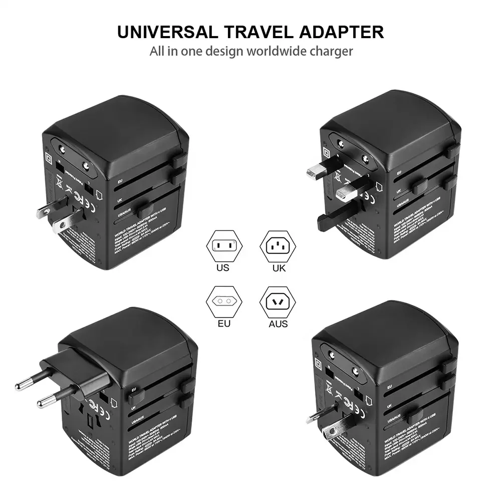 Electrical Plug Socket Usb Charger Travel Adapter Multi Plug 100-240v ...