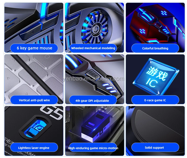 Low Moq Free Gaming Keyboard And Mouse Gaming Pc Led Usb Customized ...