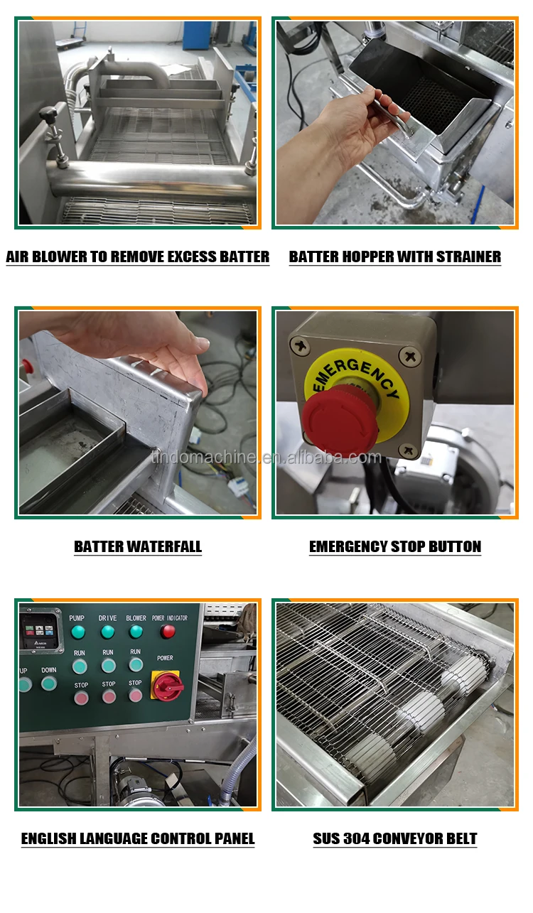 Fully Automatic Chicken Nuggets Battering and Breading Machine Tempura ...