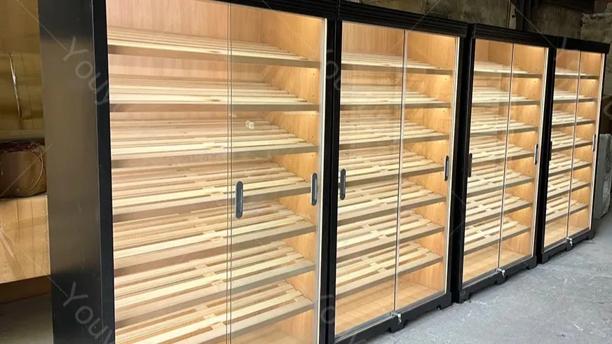 Luxury Cigar Humidor Led Tobacco Display Cabinets Smoke Shop Glass ...