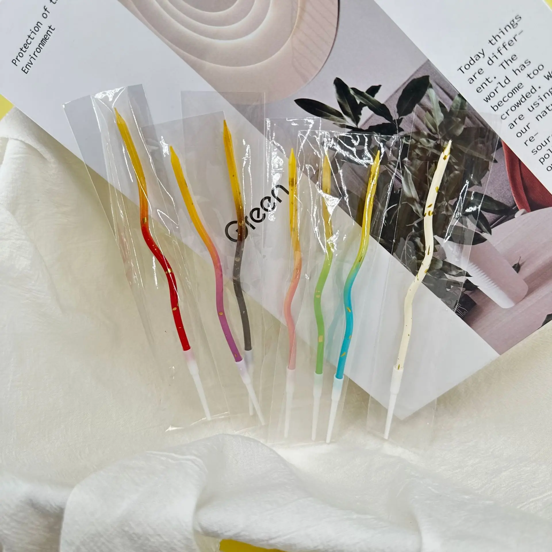 Twisty Birthday Candles-Long Thin Metallic Colorful Gradient Spiral Coil Cake Candles for ...