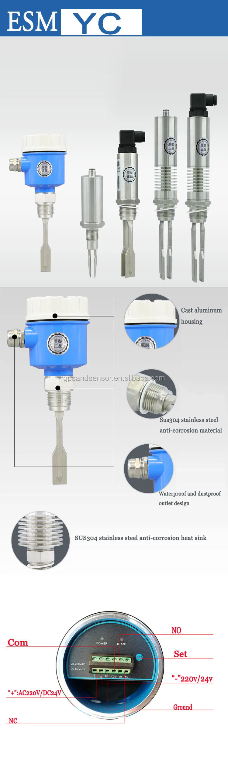 24vdc/220vac Piezoelectric Tuning Fork Level Gauge - Kexlimice