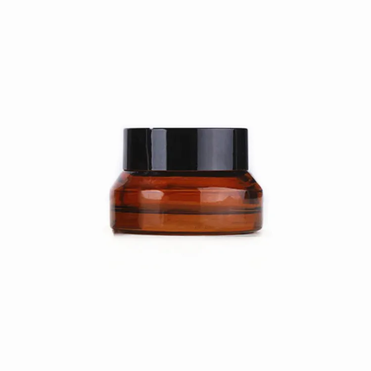 Cosmetic Empty 1oz Body Cream Container Glass Jar Packaging Amber Brown ...