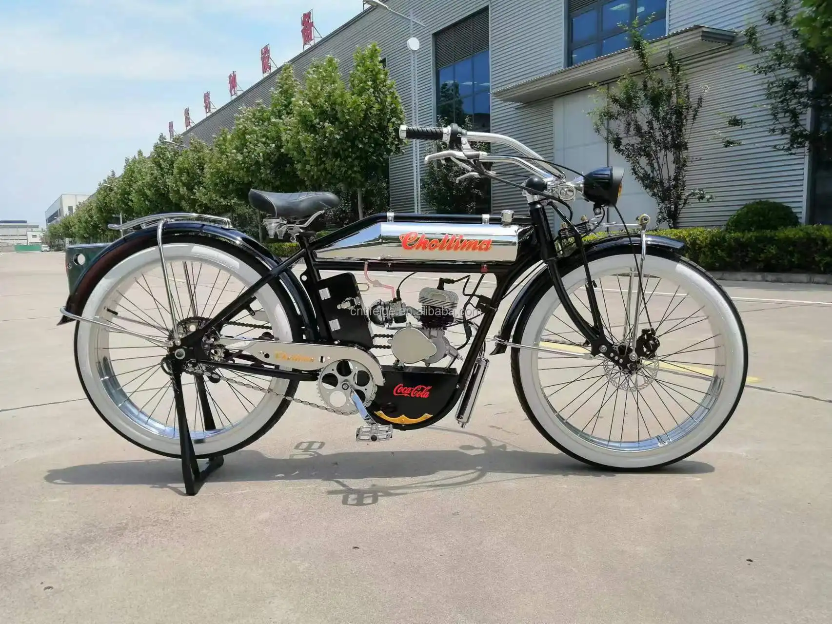 Gasoline Motorized Bicycle with Soft-tail Frame & Disc Brake