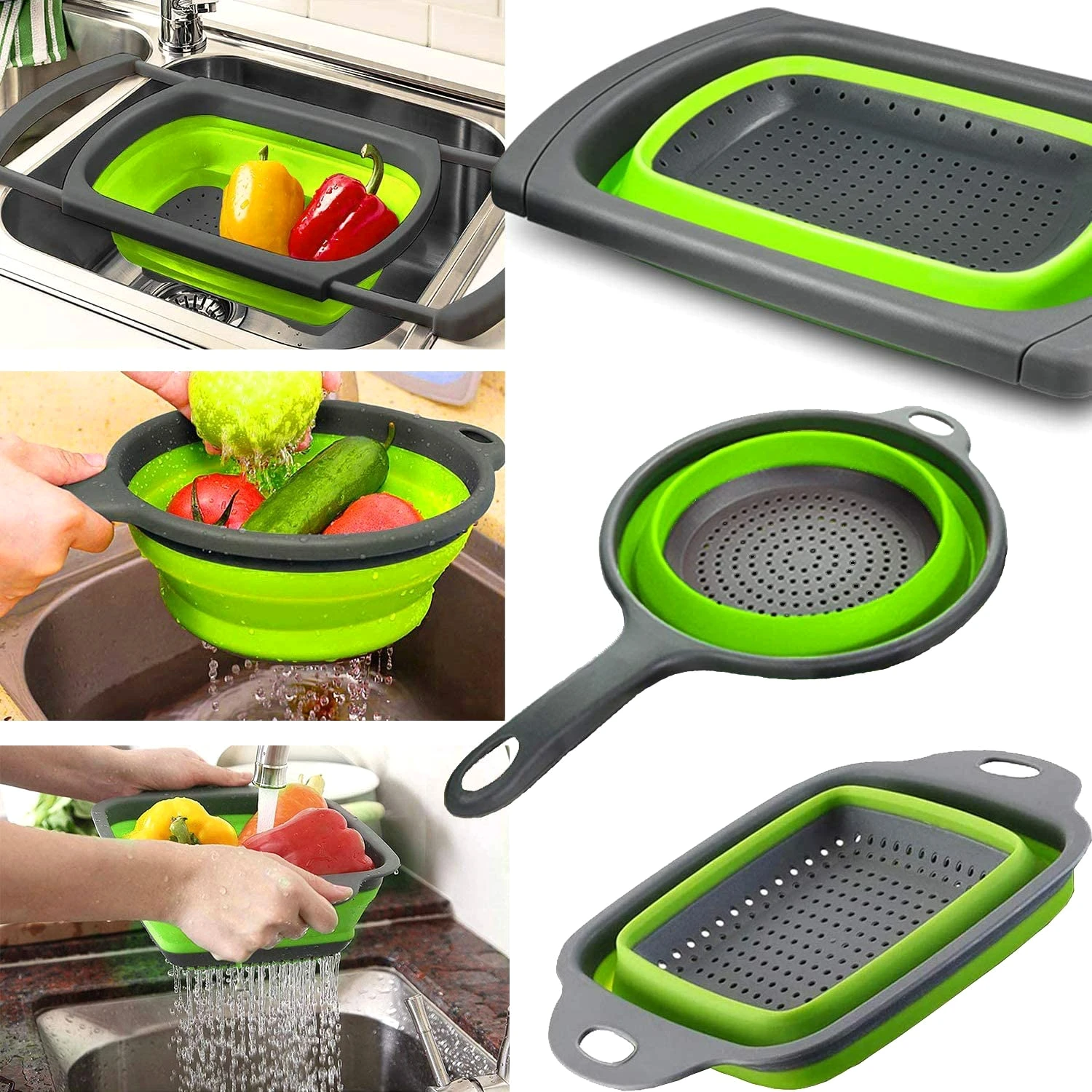 Hot Colanders Strainers - Flexible & Collapsible Kitchen Tools