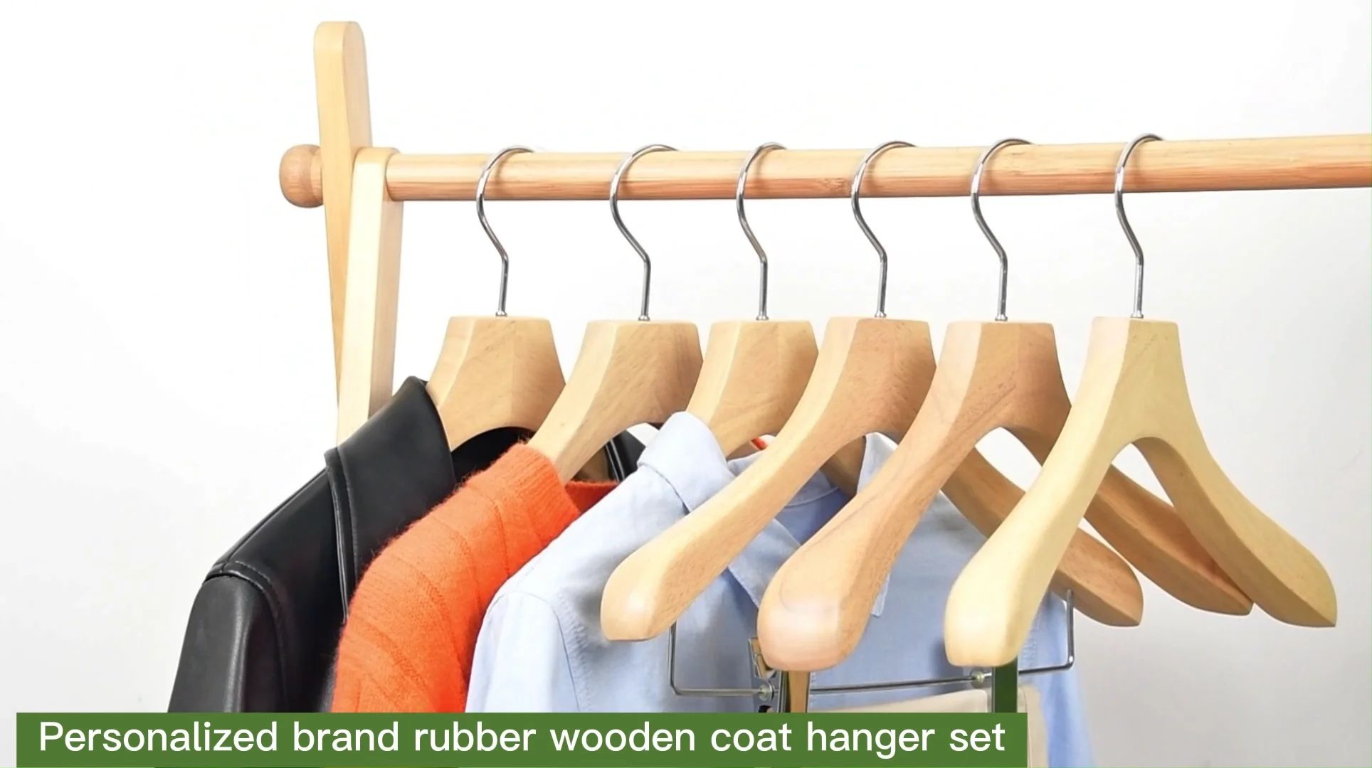 Custom Personalized Special Luxury Black Brand Wooden Coat Hanger For ...