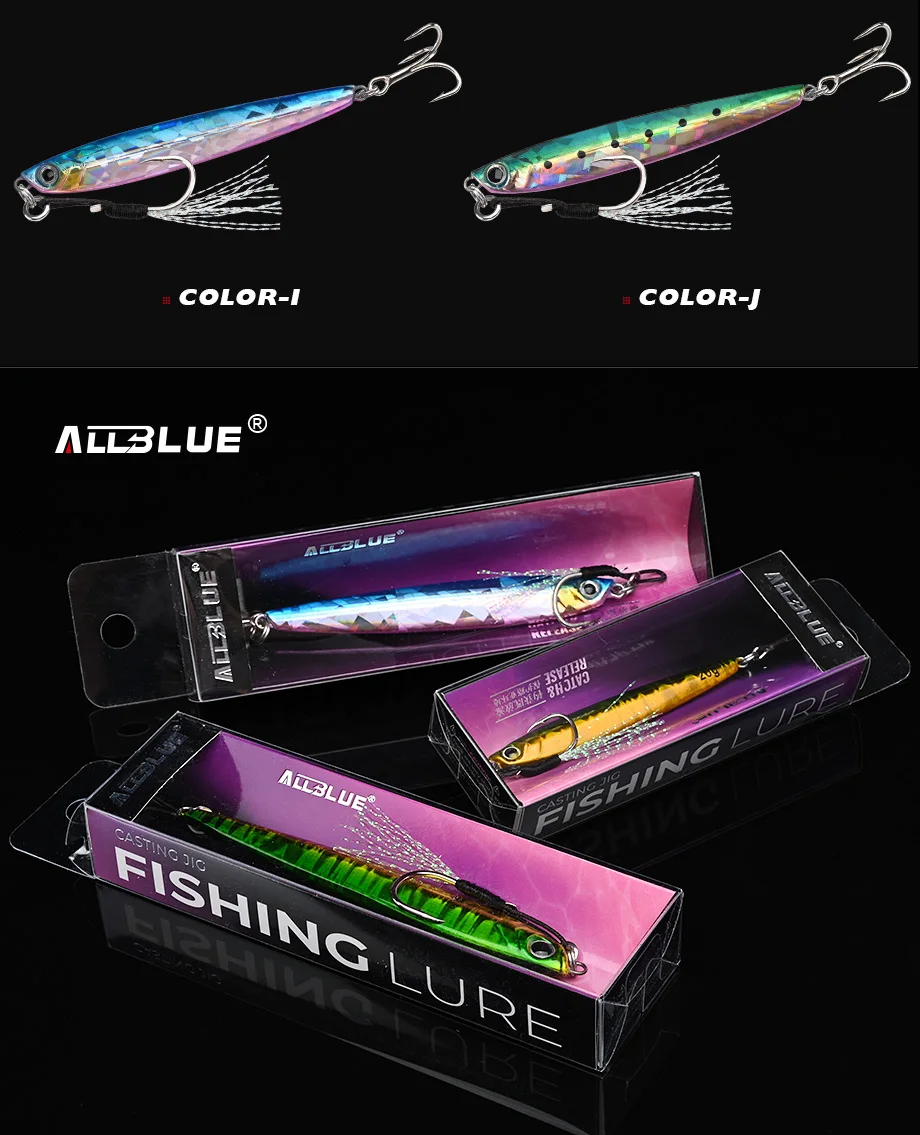 ALLBLUE 30g WAHOO SLIM Shore Casting Artificial Lure Speed Metal Jig