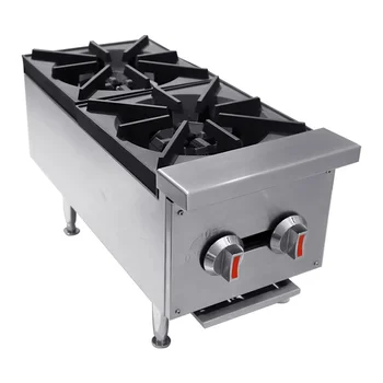 Commercial Kitchen Gas Cooker Range 2 Burner Counter Top Cooking Stove ...
