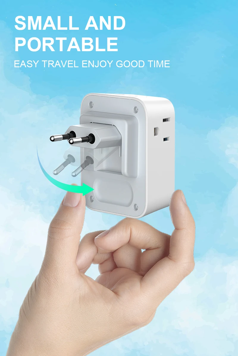 Portable EU Electrical Plug Socket - Multi Adapter Converter