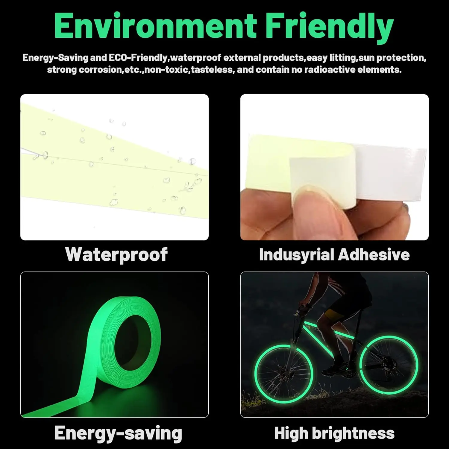 Luminous Film Photoluminescent Self Adhesive Vinyl Glow in the Dark ...