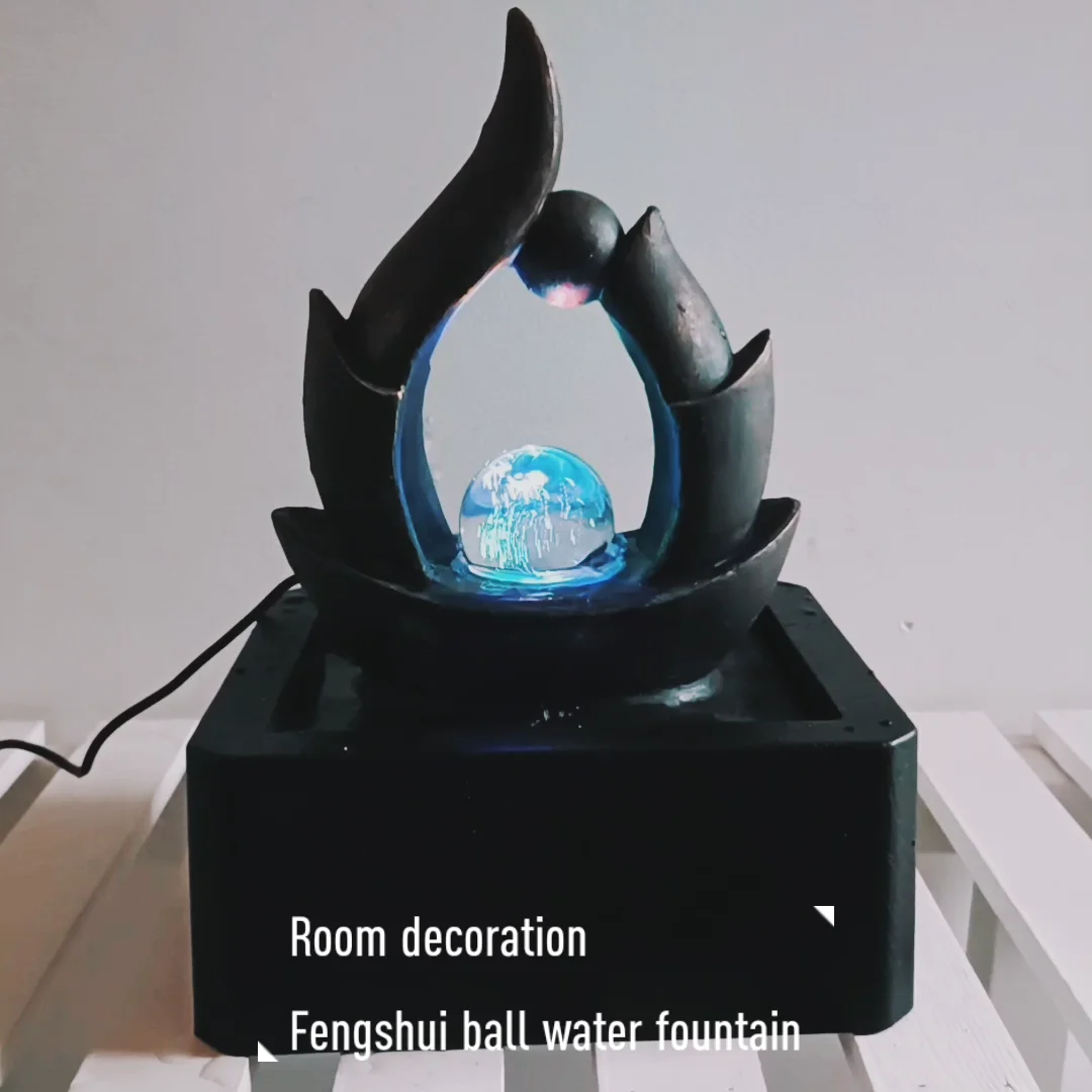 Modern Ornament Rotating Ball Polyresin Abstract Sculpture Feng Shui ...