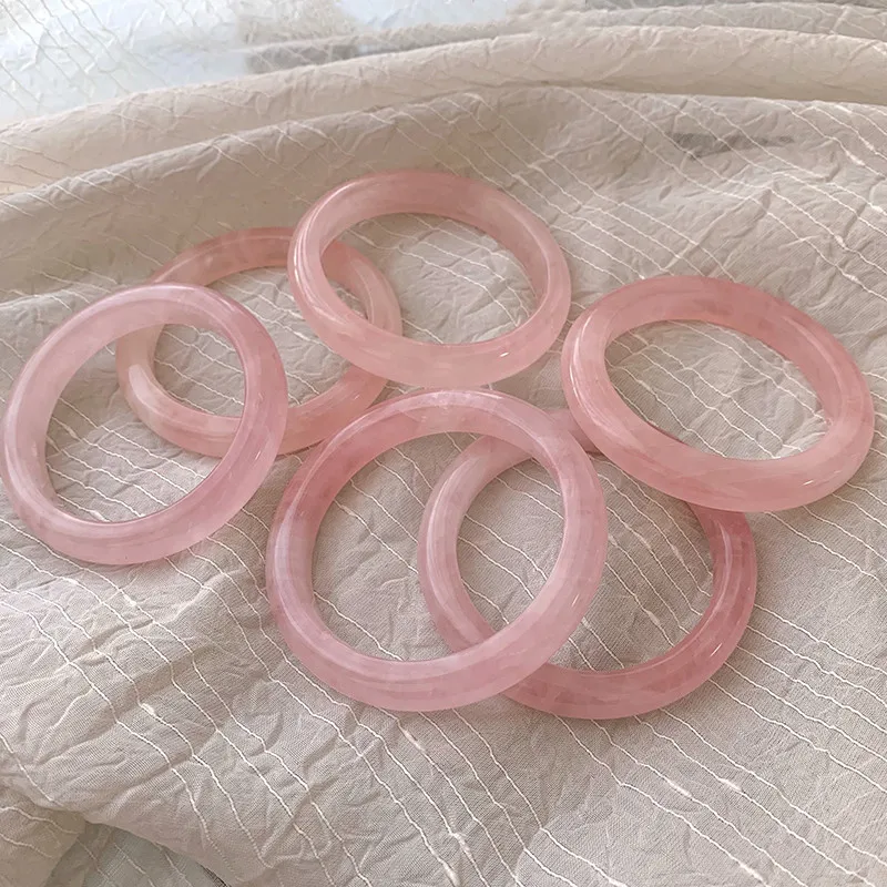 Genuine Pink Rose Quartz Crystal Bangles - Wholesale Jade Bracelet for ...