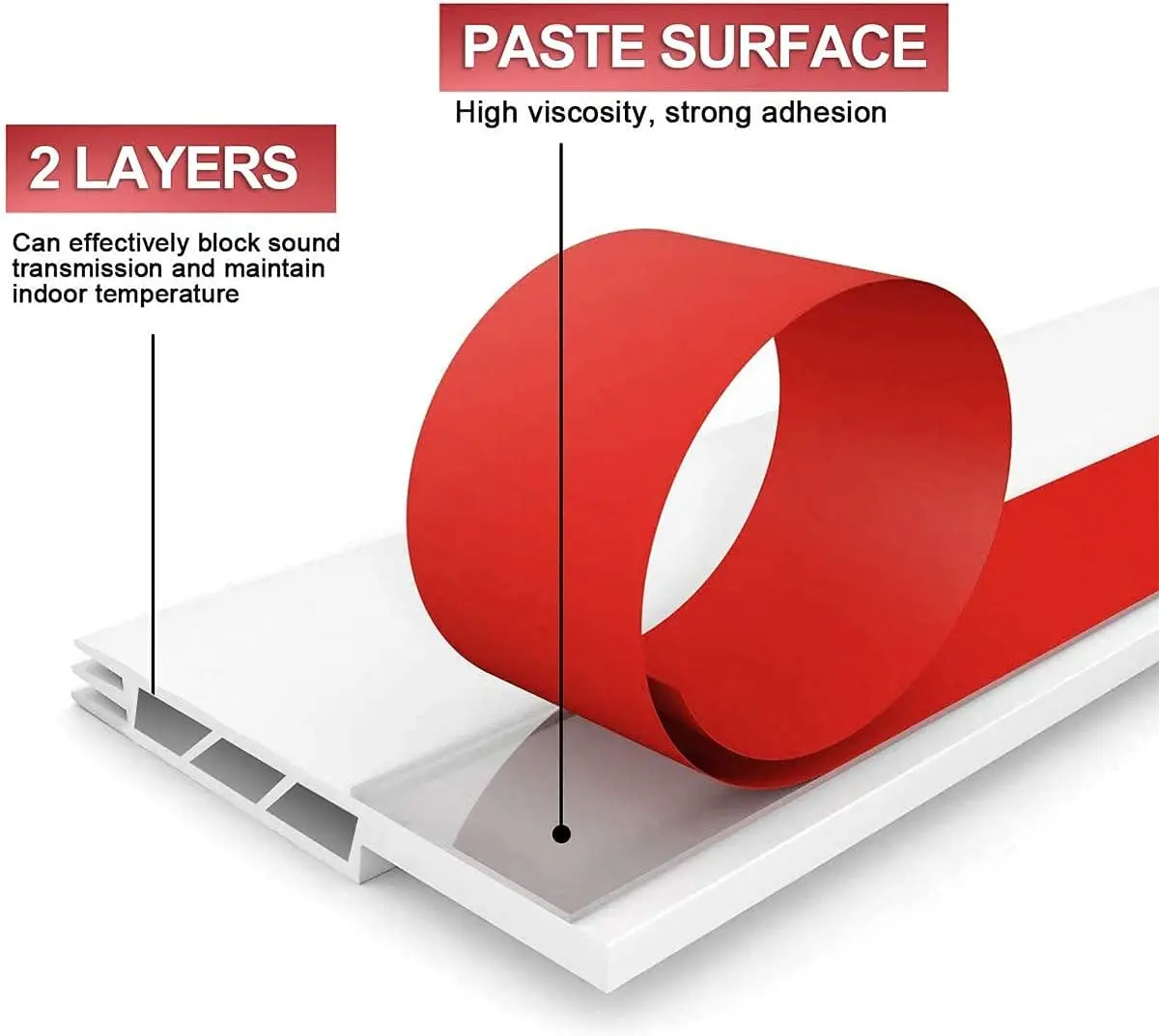 Door Rubber Bottom Seal Strip - Waterproof & Adhesive