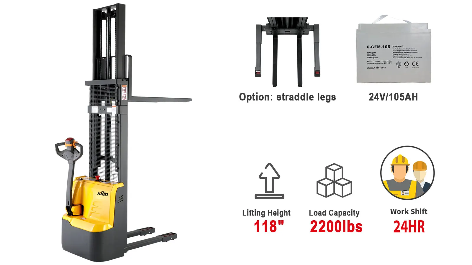 Xilin Ac Driving Pallet Stacker System Maintenance Friendly Electric ...