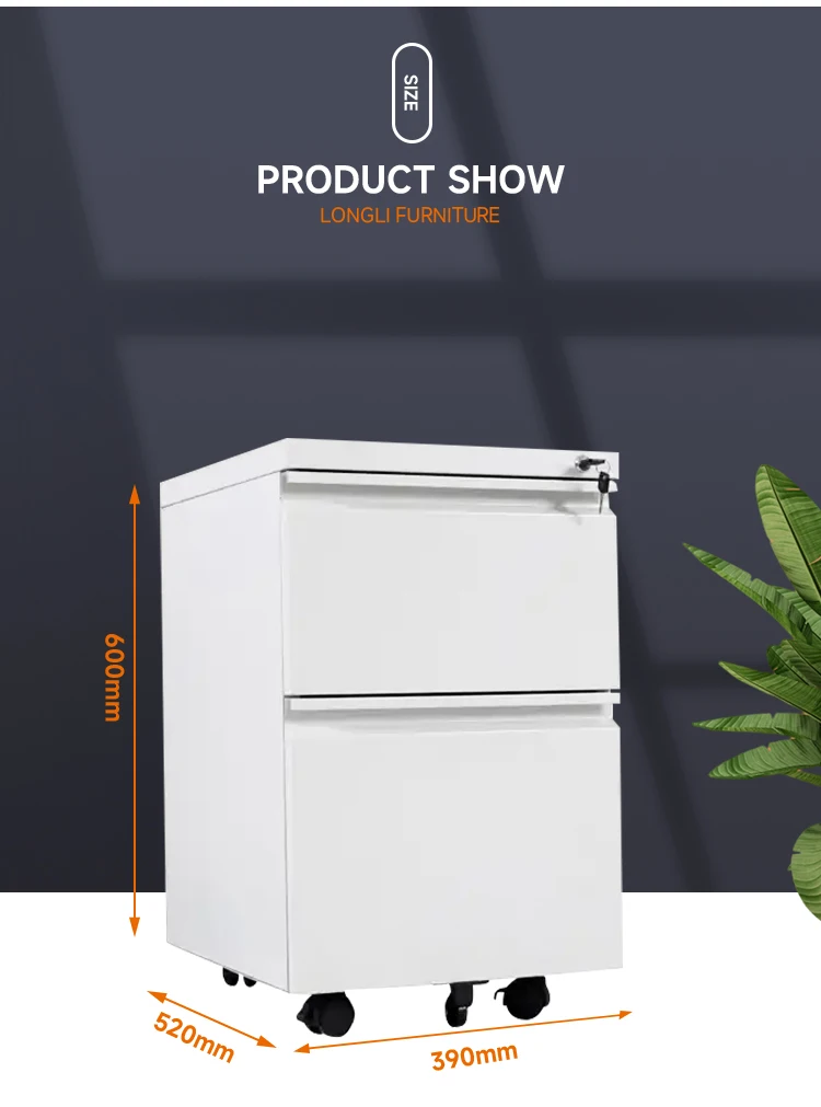 LONGLI OFFICE FURNITURE Movable Steel Filing Drawer Cabinet Storage Use ...