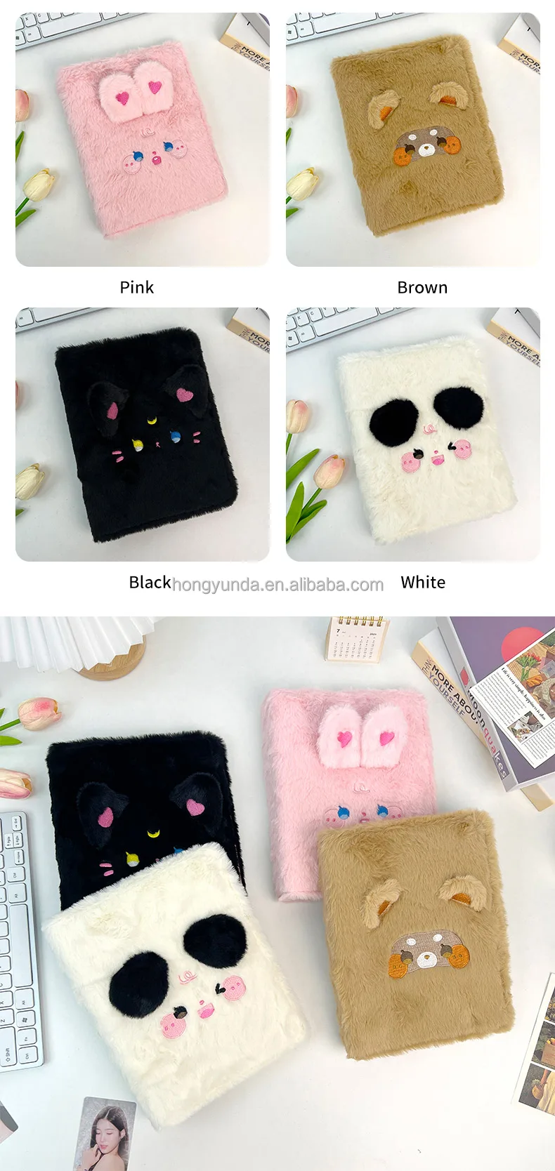 Wholesale Cute Puffy Plush Binder A5 - Korea Kpop Collectible