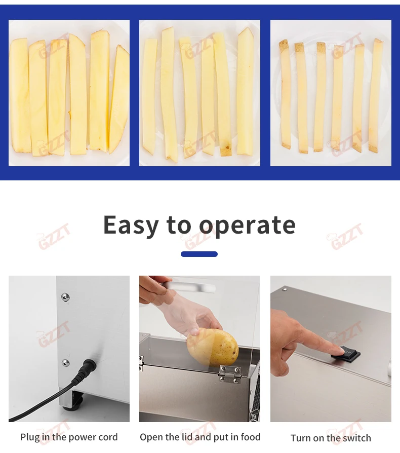 Dc Motor 24v 10a French Fries Cutting Machine Commercial Electric ...