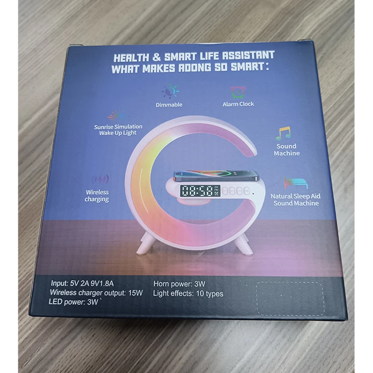 Minimal G Shape Musical Speaker Table Led Bt Music Bedside Lamp With ...