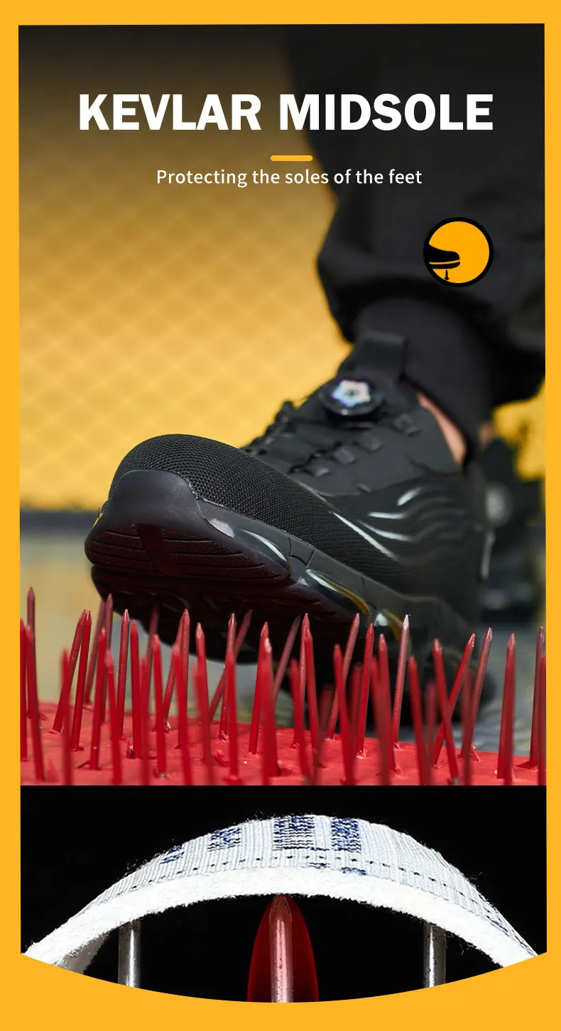 Wholesale Safety Shoes Factory Dial Buckle Safety Shoes for Men, Black ...