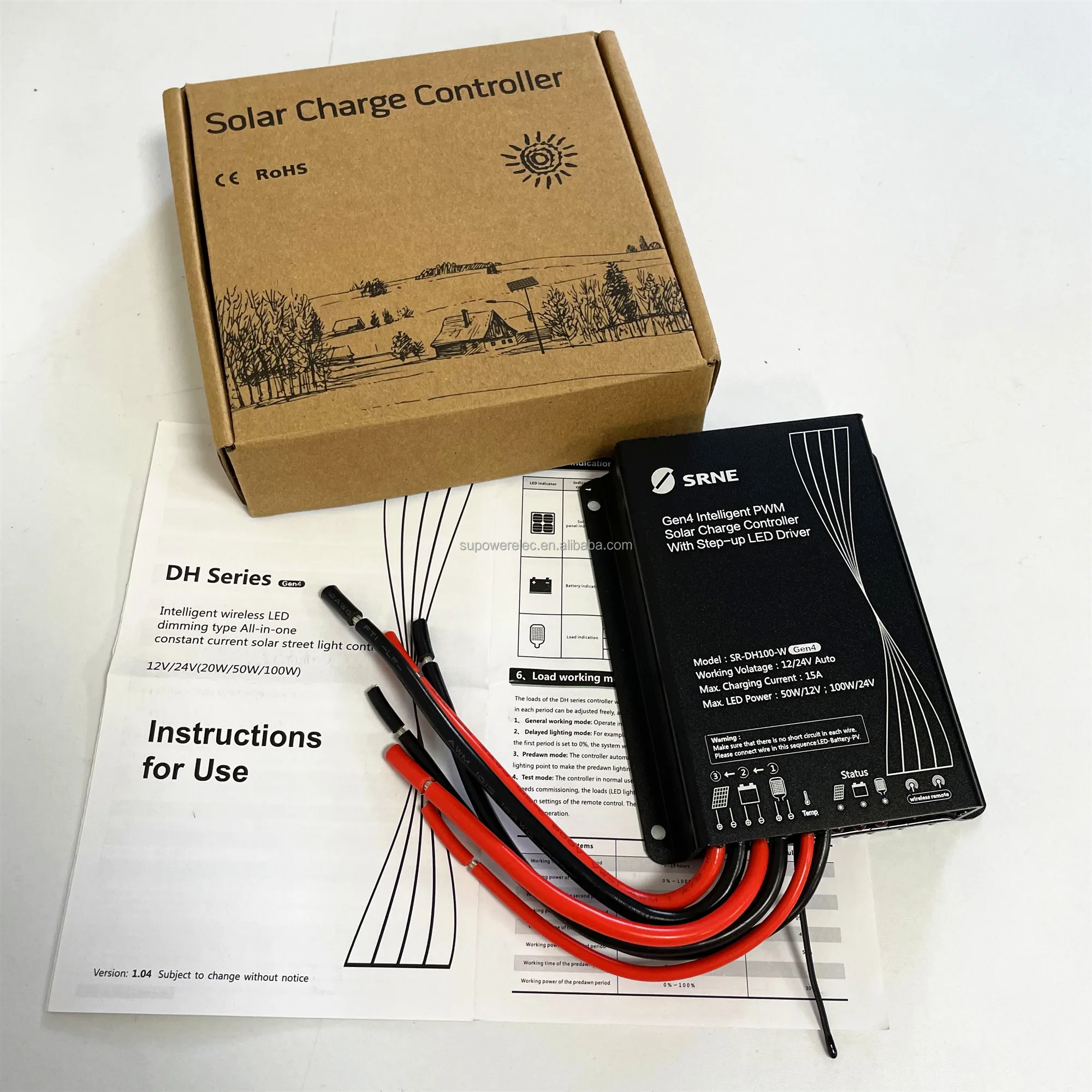 Srne Brand Waterproof Ip67 Pwm Solar Charge Controller 12v 24v 15a Pv Regulator For Solar Street 