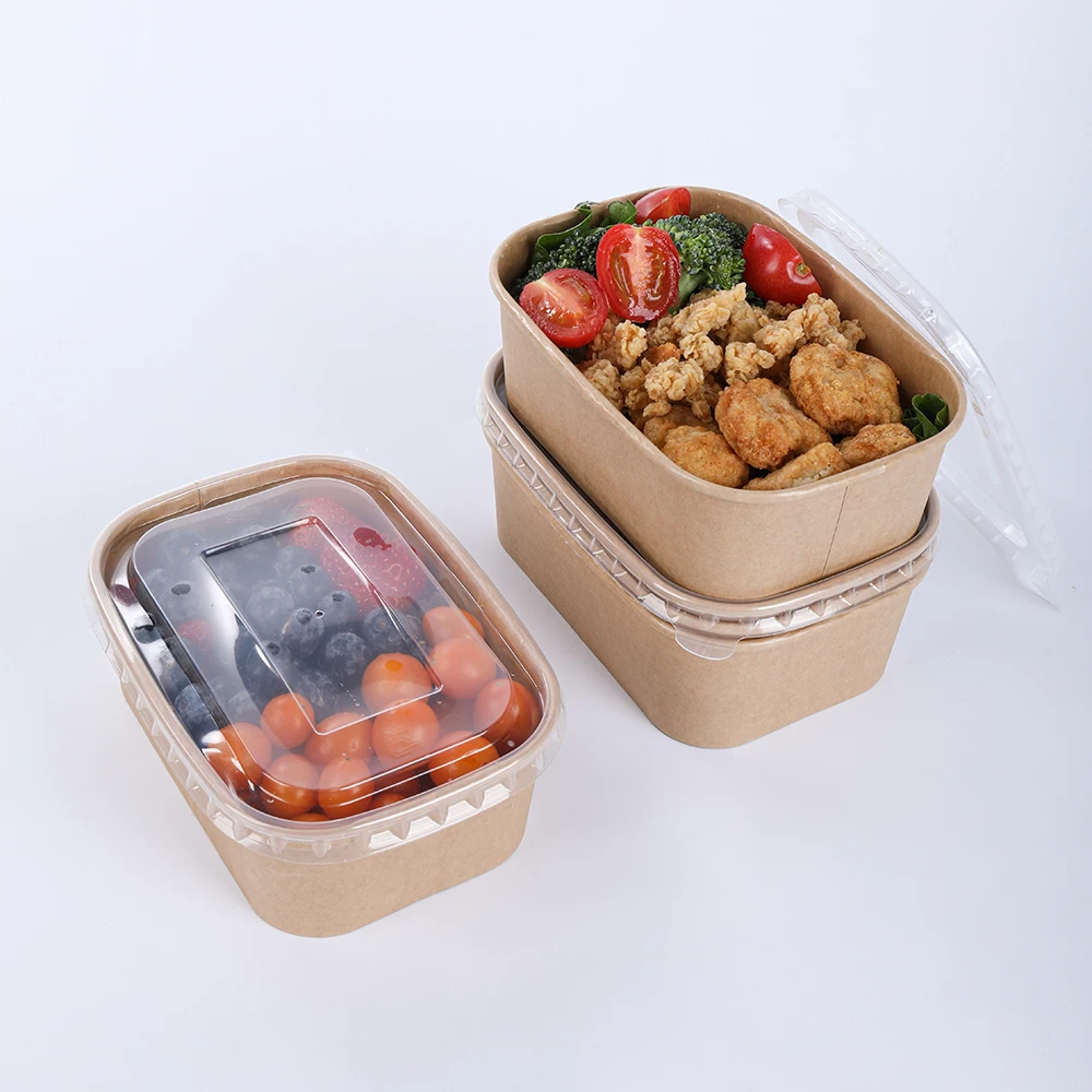 Custom Rectangular Eco Friendly Kraft Craft Paper Takeaway Takeout ...