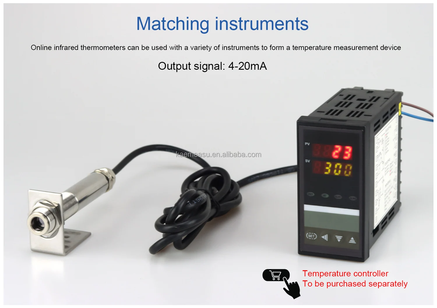 4-20ma Output Laser Temperature Transmitter Pyrometer