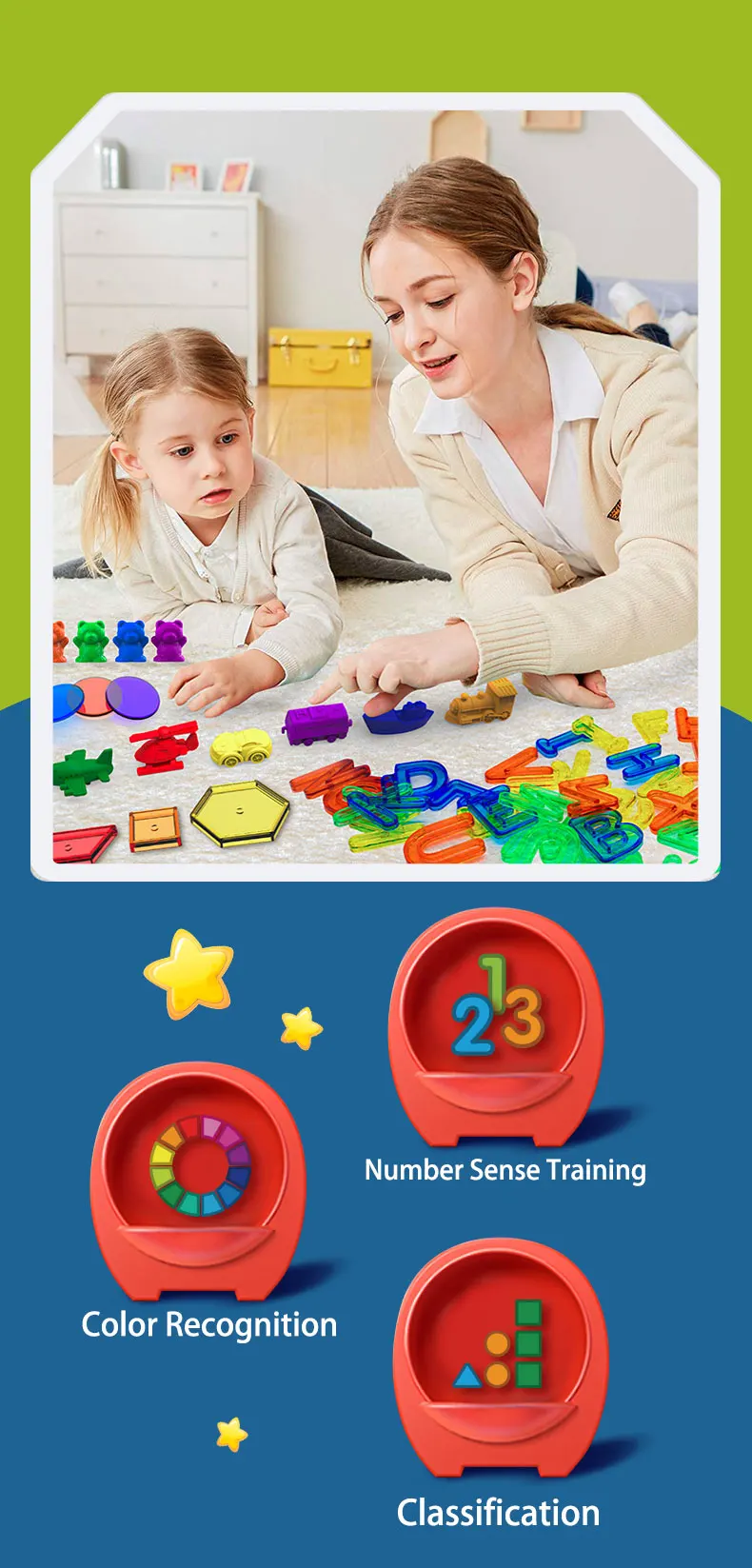 Mini Jar Set Sensory Play Counters - Early Education Tools