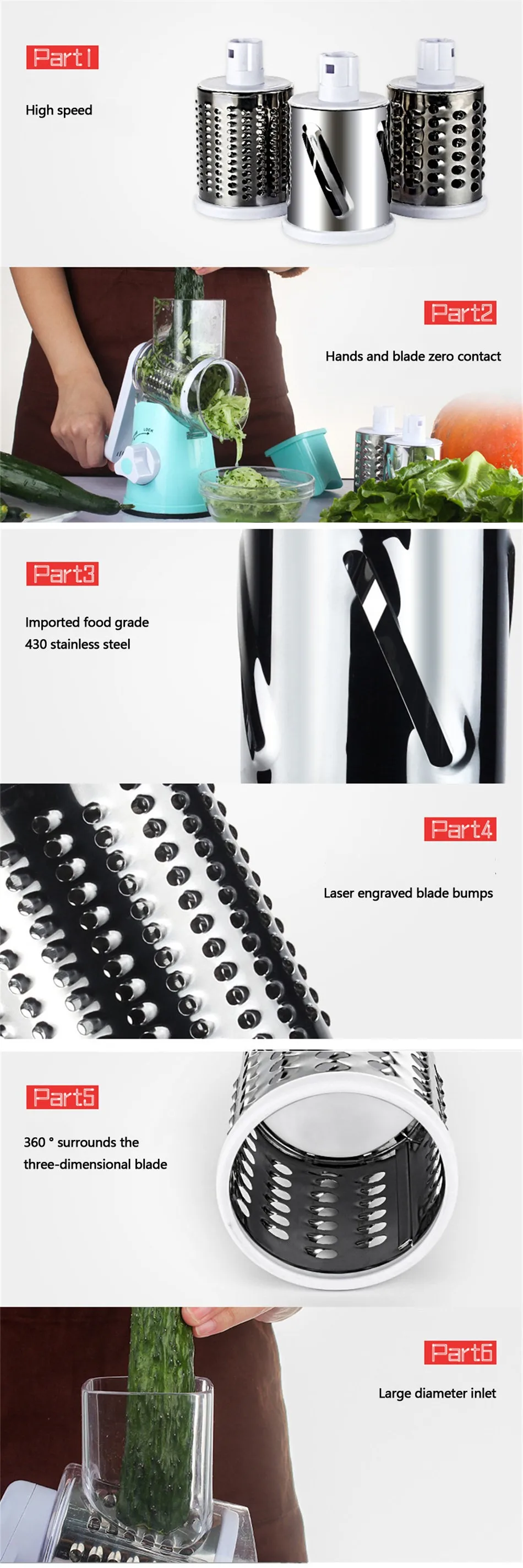 Kitchen Tabletop Manual Grater - Efficient Vegetable Slicer