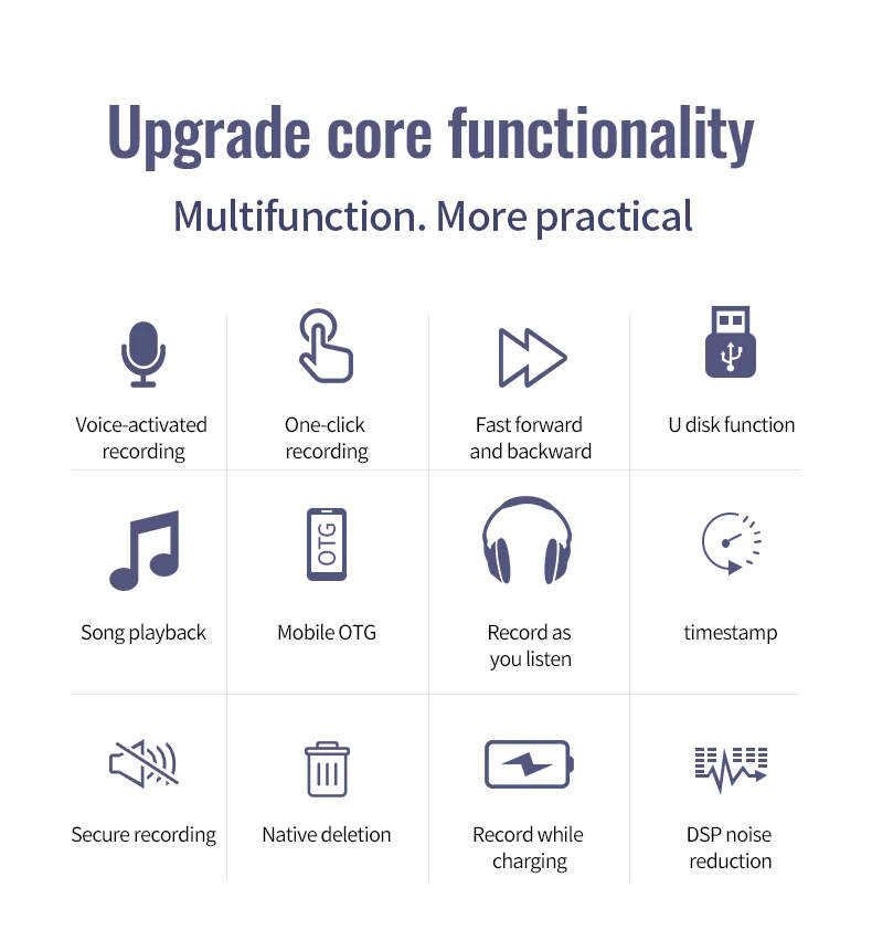 Q4 High Definition Portable Digital Voice Recorder Long-Running Noise ...