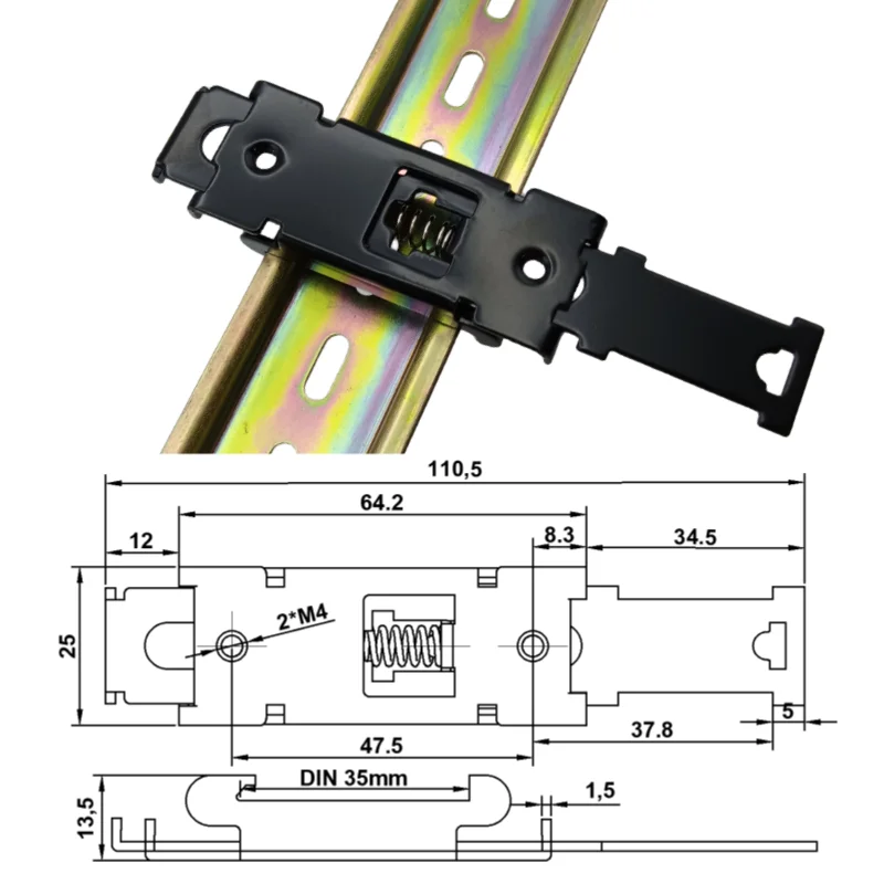 Aluminum Alloy Base Distribution Box Rail Buckle Rail Mounting Bracket ...