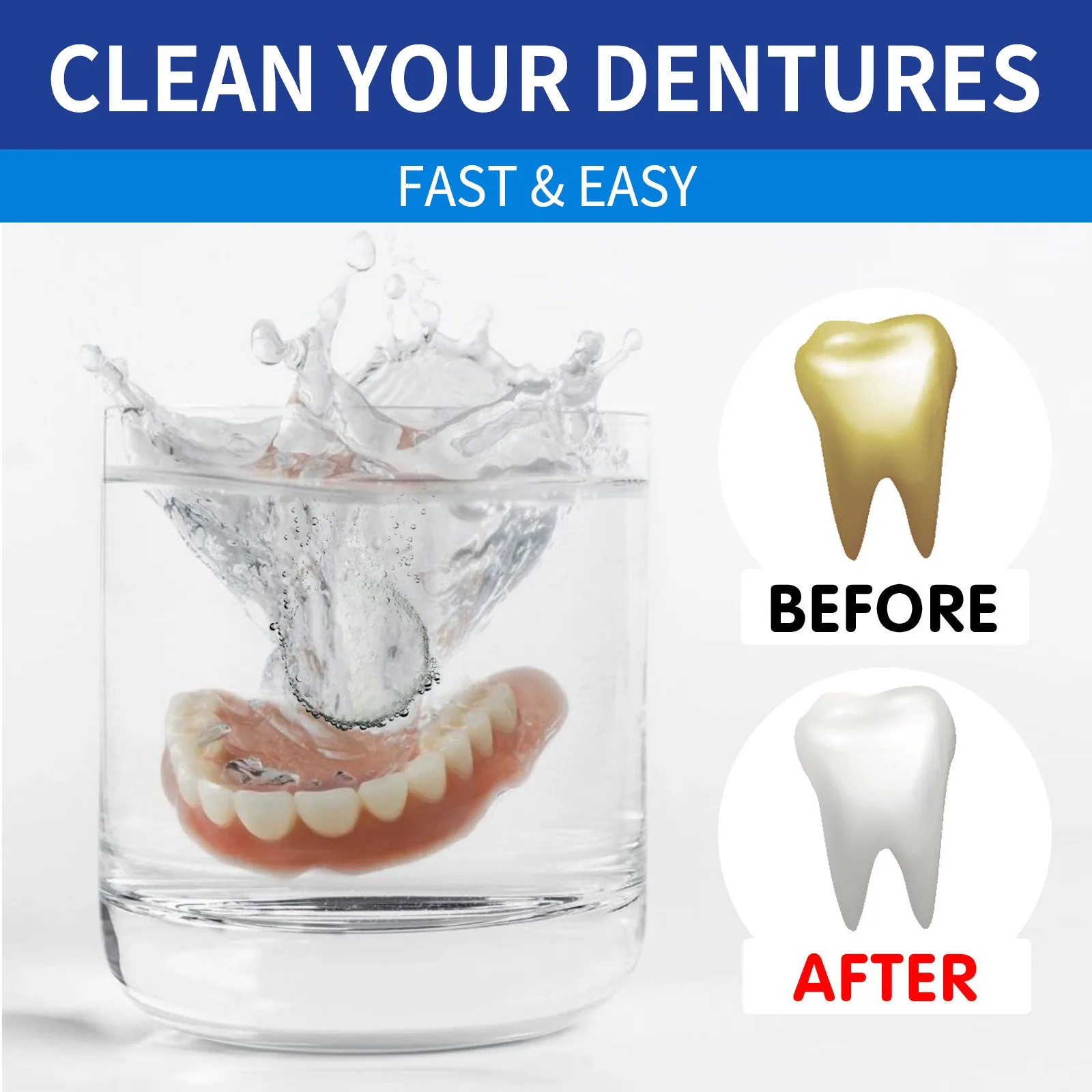 Jaysuing False Teeth Deep Cleansing Dental Retainer Cleaner Tablets ...