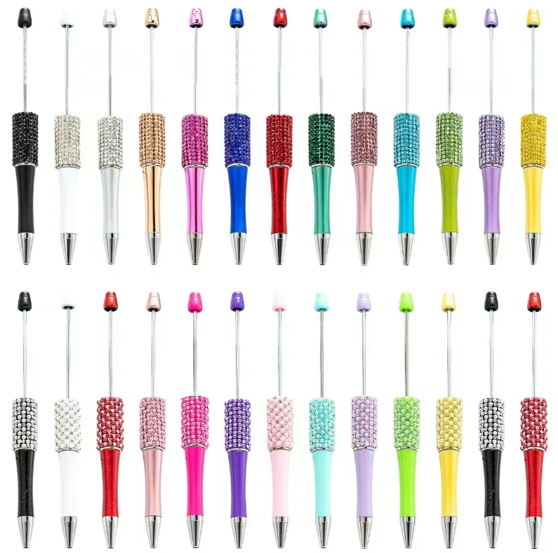 2024 New Butterfly Bling Plastic Beadable Pen Refills Black Ink Smooth ...
