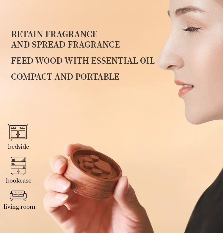Wooden Diffusion Wood Block Aroma Reed Diffuser Air Freshener Essential ...