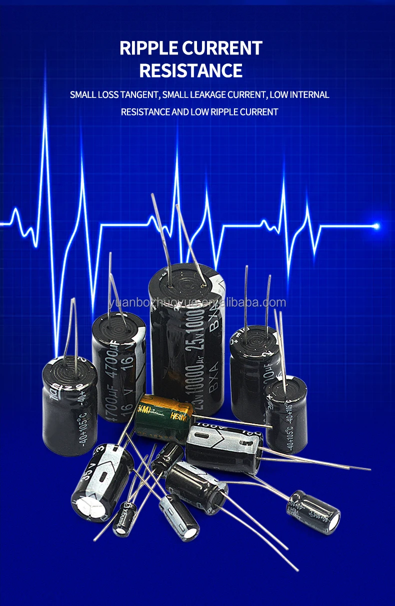 In-line Aluminum Electrolytic Capacitor Components 16/25v/35v/50/10/47 ...