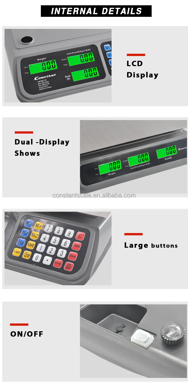 Constant-14192-1f Digital Weighing Scale - 30kg/5g Precision