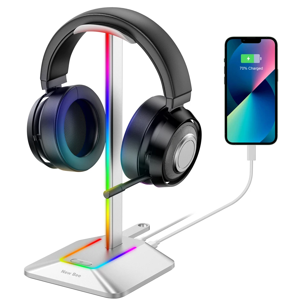 New Bee Wireless Gaming Headphone Rgb Led Holder Headphones Headset ...