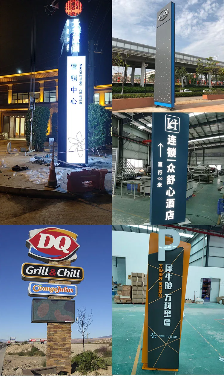 Led Standing Illuminated Pylon Signage Signboard Advertising Sign - Buy ...